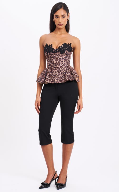 MISS CIRCLE NEW YORK Peplum Top with Lace Trim